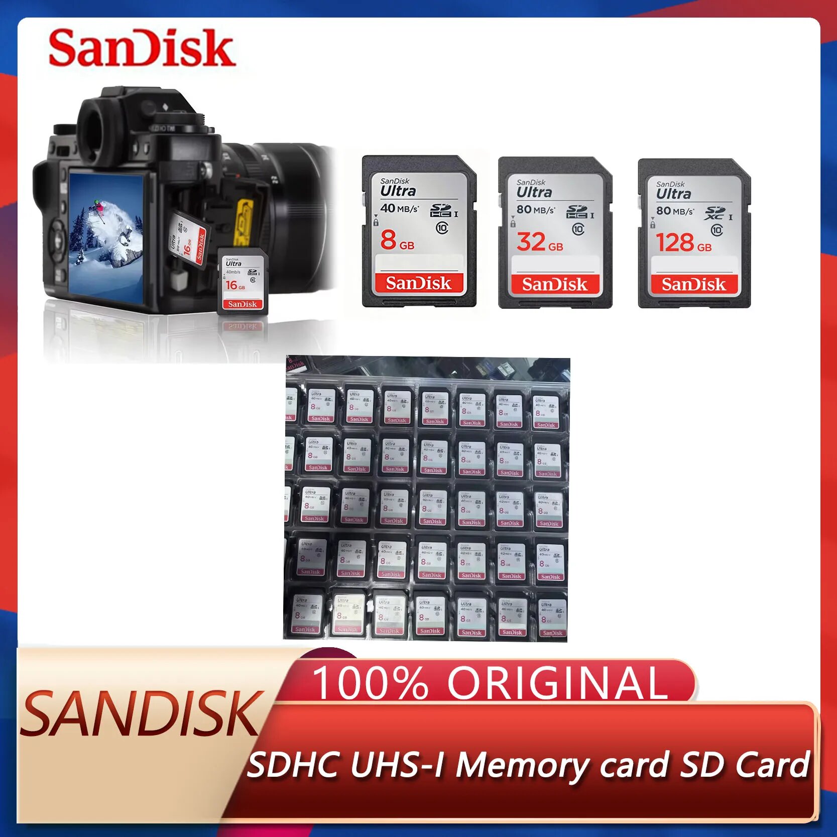 SanDisk Ultra 32GB SDHC карта памяти 80MB/s