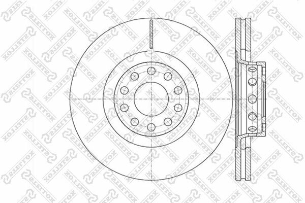 STELLOX Диск тормозной передний для Audi A8 2.8-6.0/2.5-4.0TDI 98>, VW Phaeton 3.2-6.0/5.0TDI 02>