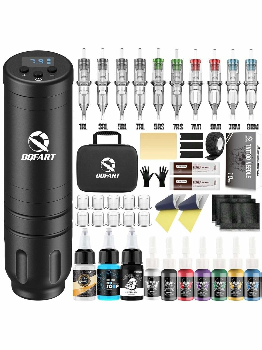 Набор беспроводных тату-машинок 1500 мАч tattoo all-in-one machine tattoo pen set
