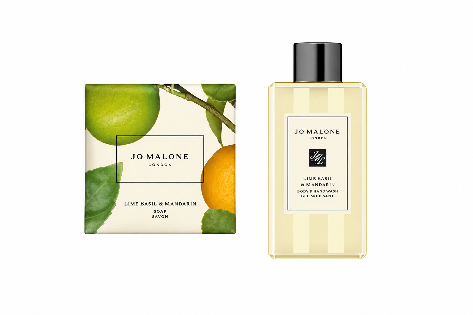 Набор Jo Malone, кусковое мыло 100 гр и гель для душа (для тела и рук) 100 мл