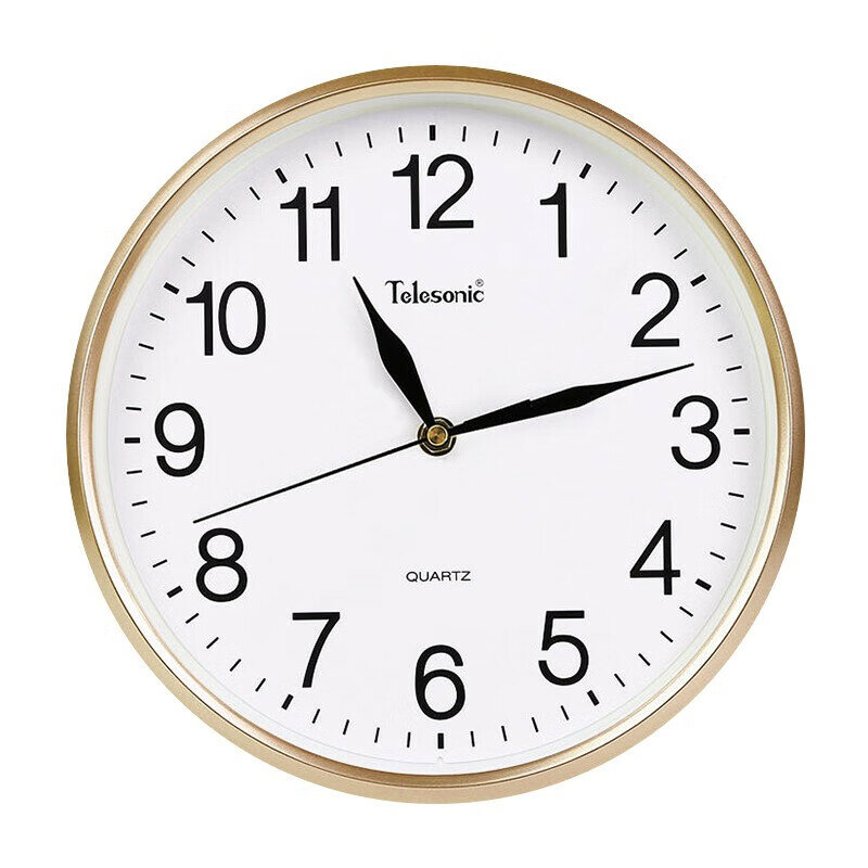 Telesonic Wall Clock Home Living Room Clocks Non-Punching Wall-mounted Simple Clock Electronic Clock Decorative Quartz Clock 25cm