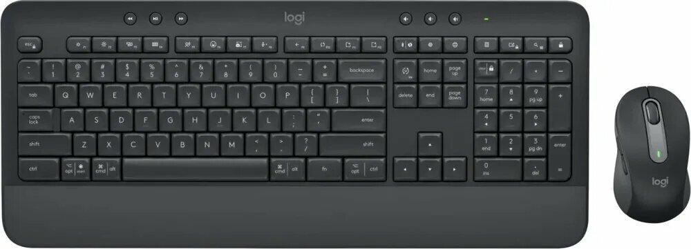 Logitech Комплект клавиатура и мышь беспроводная , Английская раскладка, черный