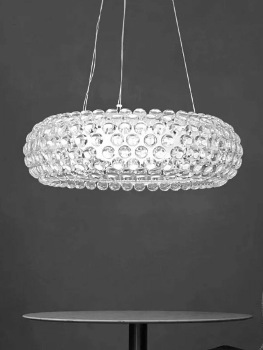 Artpad Современная акриловая люстра LED D65 см, Прозрачного цвета, для гостиной, спальни и кабинета