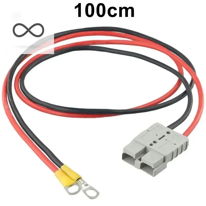 Удлинительный кабель 50А для клемм Андерсона M8, зарядный разъем 12AWG, терминал батареи, красный/черный, 30-100 см