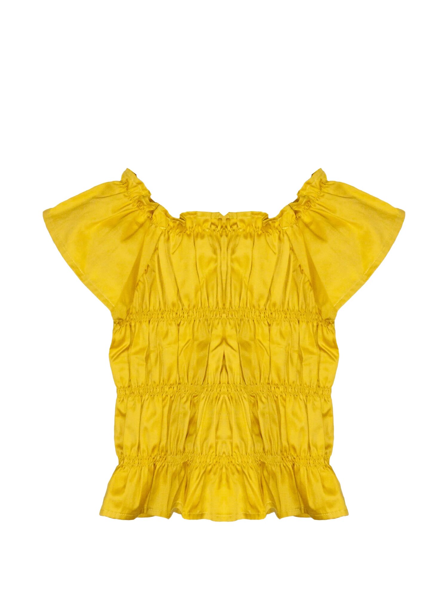 Блуза JESURUM Ruffled-sleeve smocked blouse, размер 8 лет, Желтый — фото 1