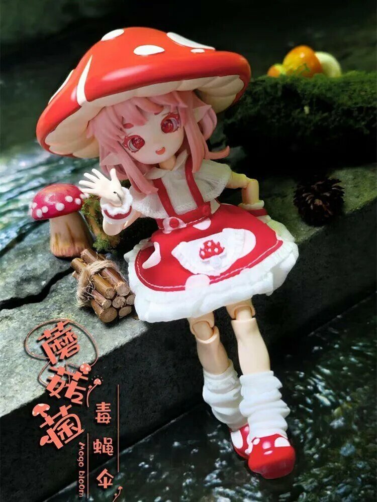 1/12 Кукла с шаровидными суставами BJD,(Mushroom Mycelium Naming Series) ,17cm, полный набор прически, одежды и аксессуаров, коллекционная, подарок для девочек