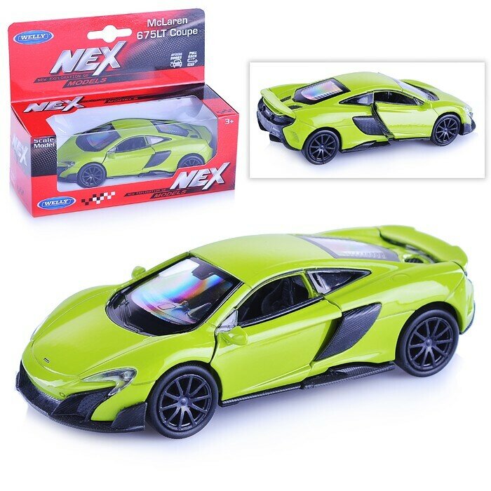 Игрушка модель машины 1:38 McLaren 675LT Coupe желтый Welly