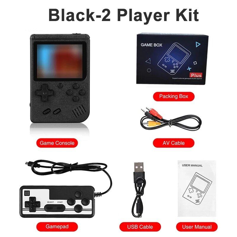 ONETOMAX Портативная Ретро-консоль 400-в-1 Black-2 player