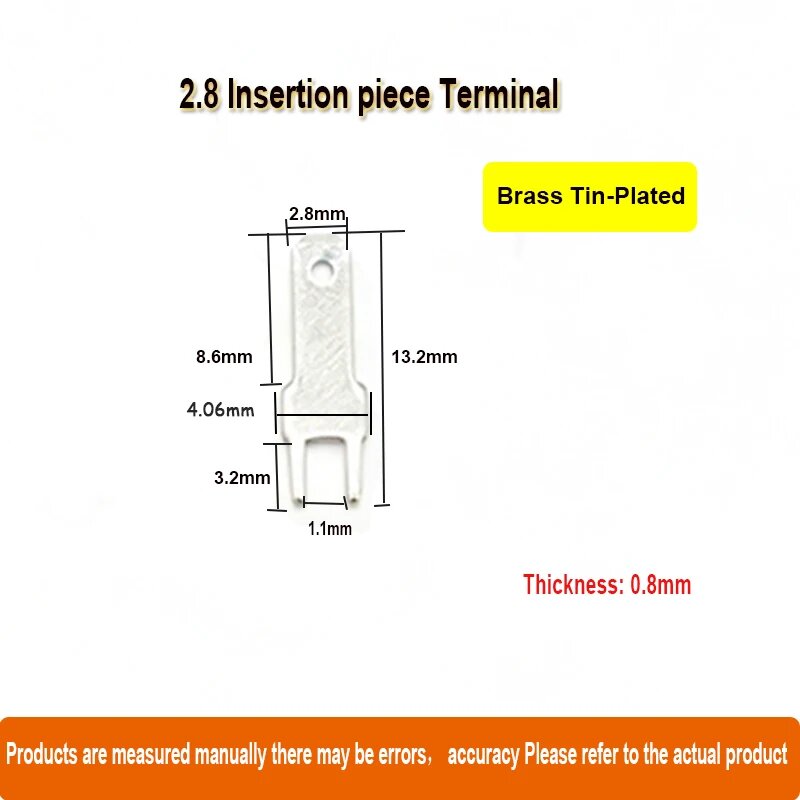 Клеммы для пайки печатных плат 2.8/4.8/6.3 мм, латунь, 100 шт. 2.8 plane