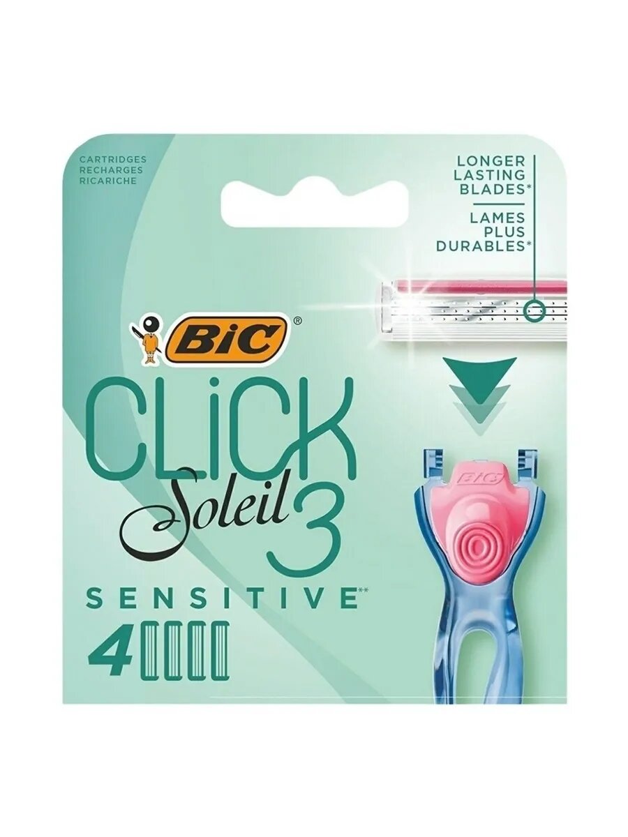 Сменные кассеты Bic Click Soleil Sensitive 3 лезвия 4 шт