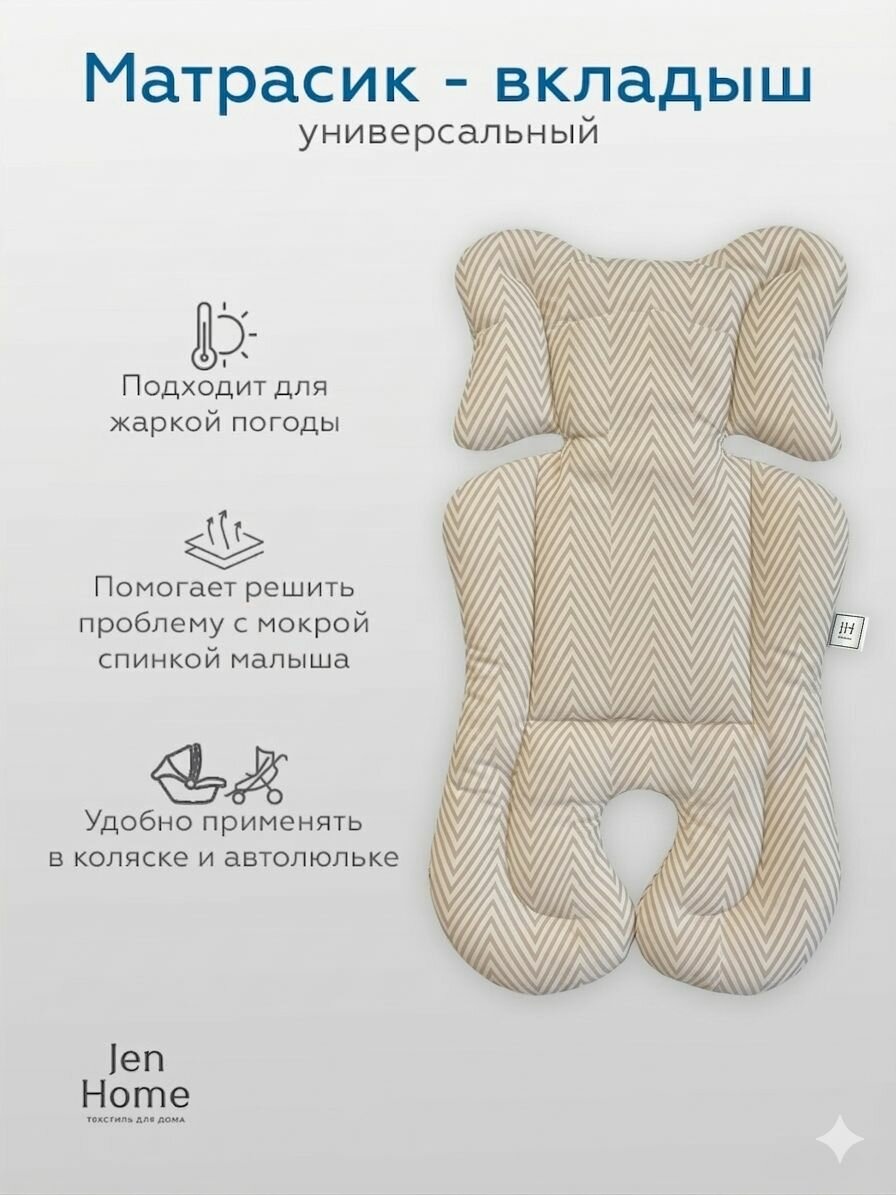Универсальный матрасик ТМ JenHome 40х77, принт Макс