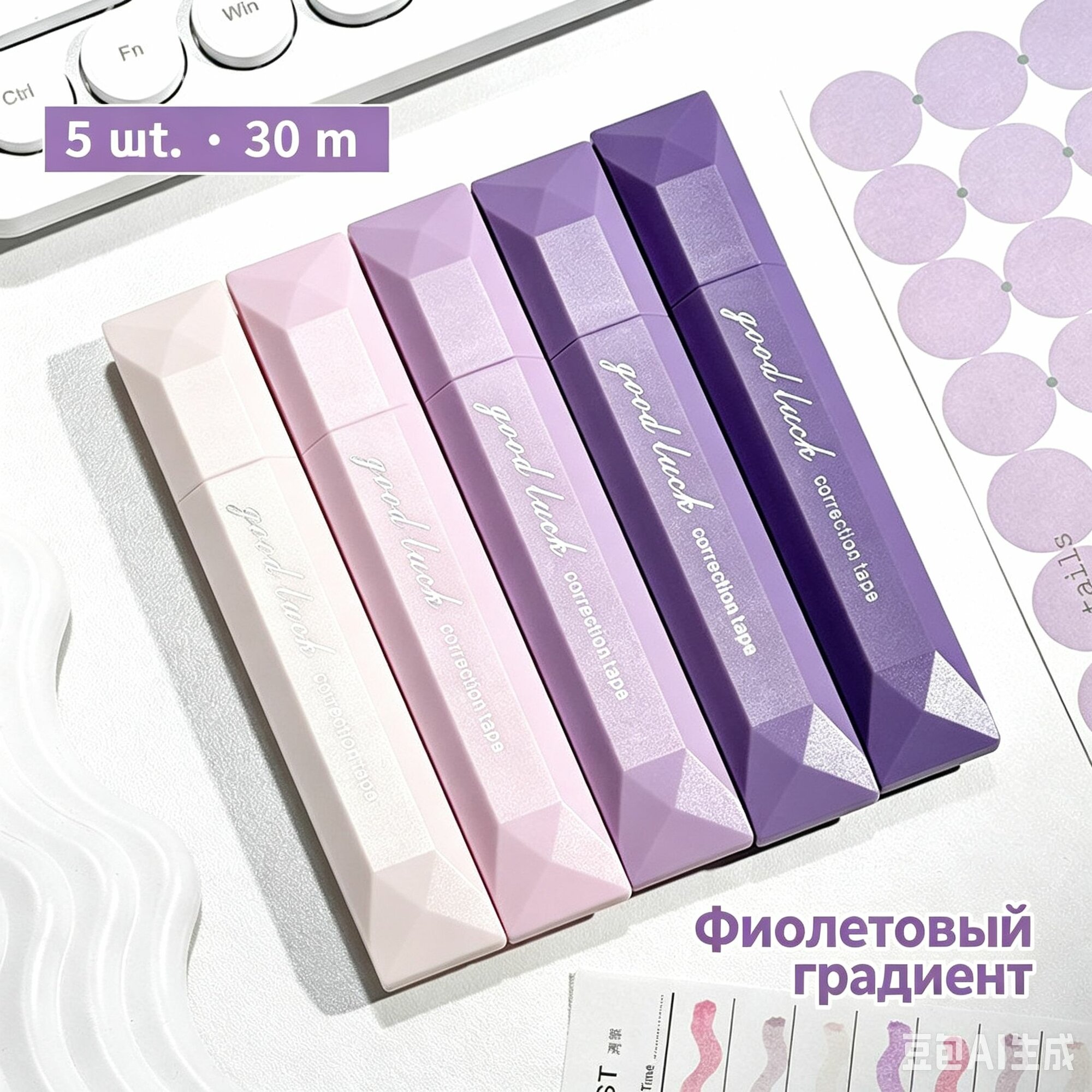 Корректор для школьников, исчезающий, в бумажном цвете, с заменяемыми катушками
