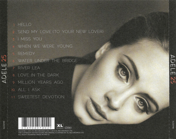 Музыкальный диск Adele 25, Audio CD, Album, Funk, 1 шт, XL Recordings — фото 1