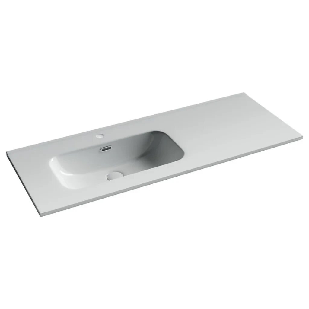 Раковина накладная мебельная Ceramicanova Element прямоугольная 121 см с чашей слева с отверстием под смеситель цвет бел
