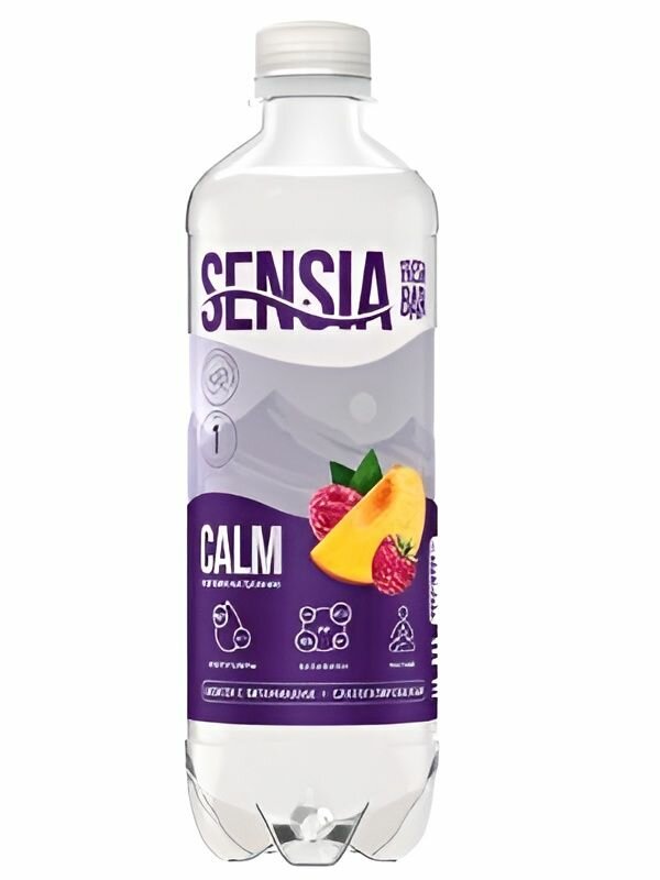 Питьевая вода Sensia с витаминами и электролитами CALM с персиком и малиной 0,45 х 12 шт