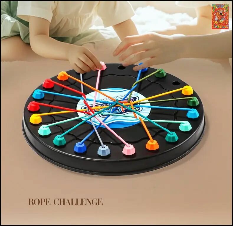 Головоломка Rope challenge веревочная для развития логики и моторики, черный цвет