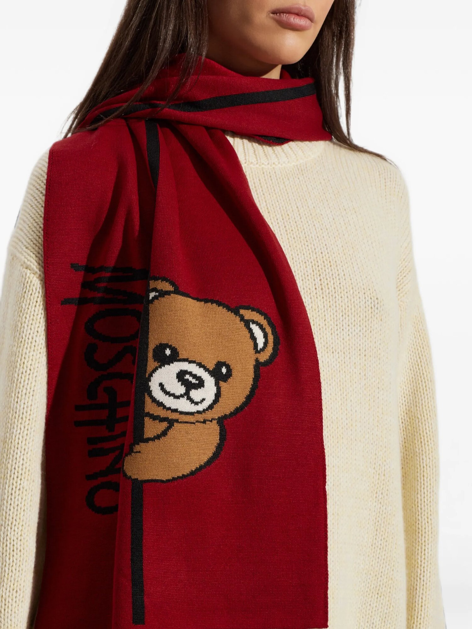 Шарф MOSCHINO Teddy Bear-logo scarf для девочек — фото 1