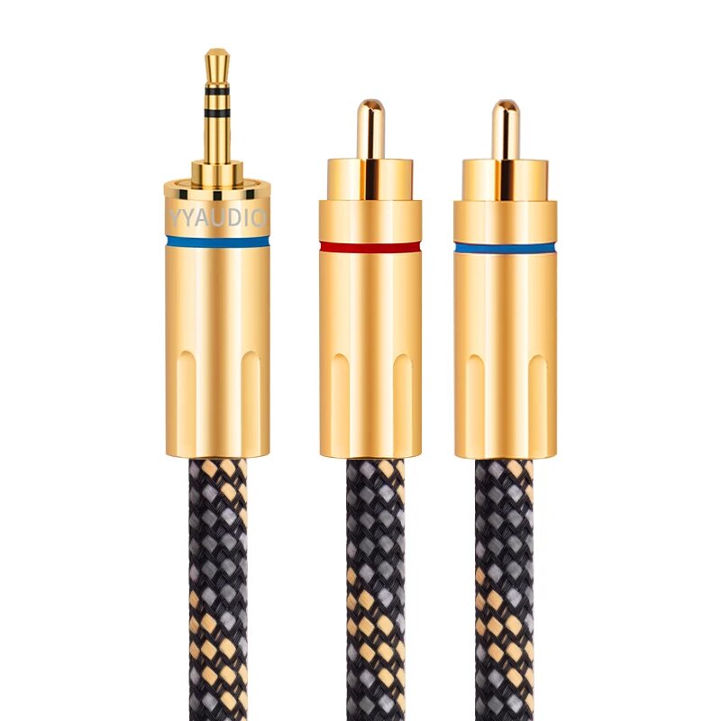 Аудиокабель YYAUDIO 3,5 мм на 2RCA HiFi стерео