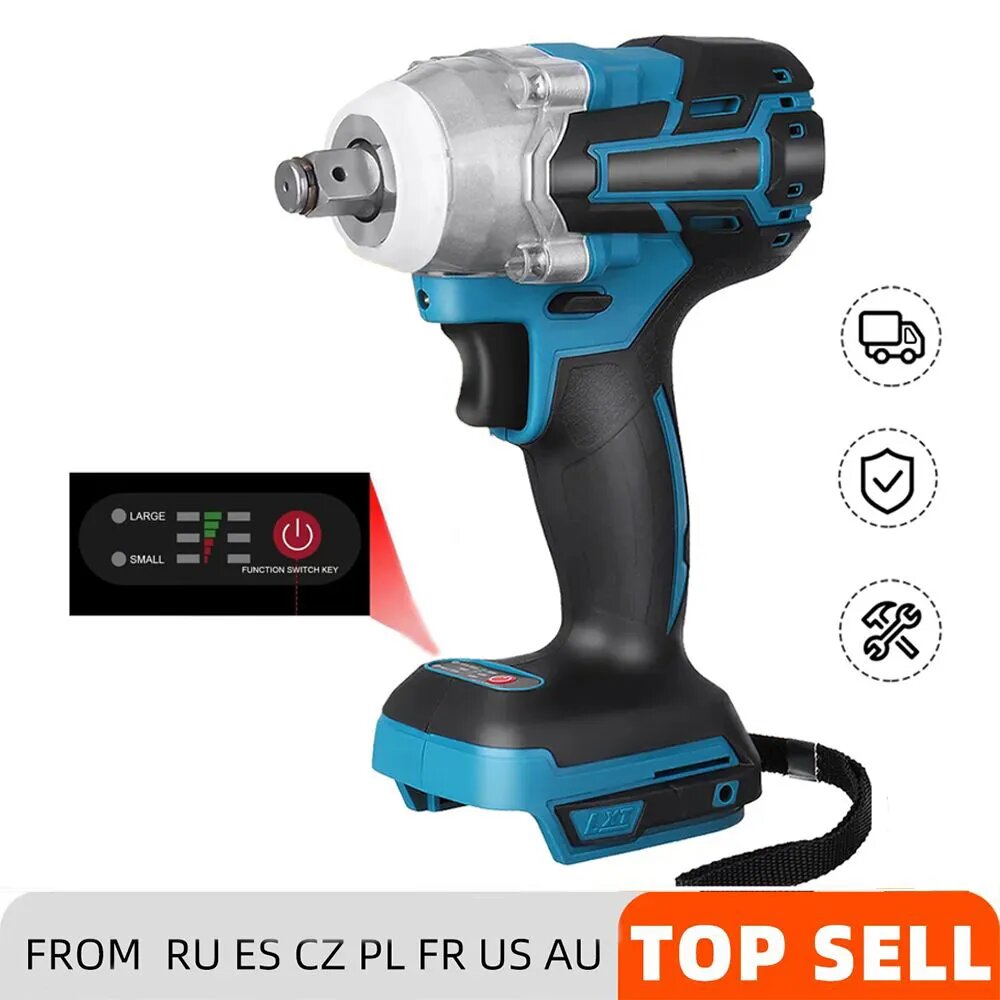 Ударный гайковерт Drillpro, бесщеточный, аккумуляторный, 1/2 дюйма, 18 в, включает аккумулятор
