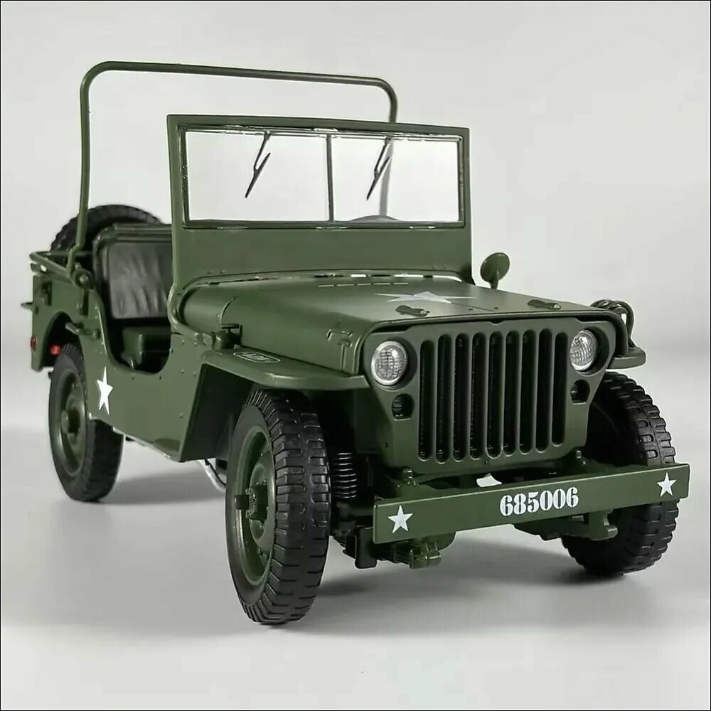 Масштабная модель военного джипа Willys GP 1/18 из металлического сплава для коллекции