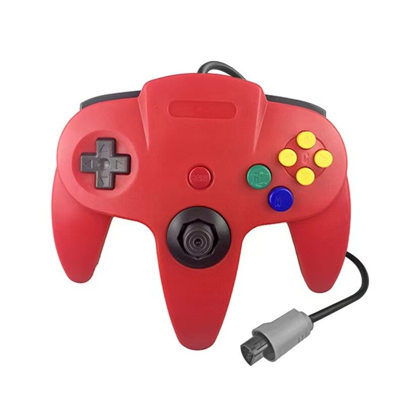 Nintendo 64 Проводной игровой контроллер в красном цвете, голый блок для консоли Nintendo 64, качественный гейминг