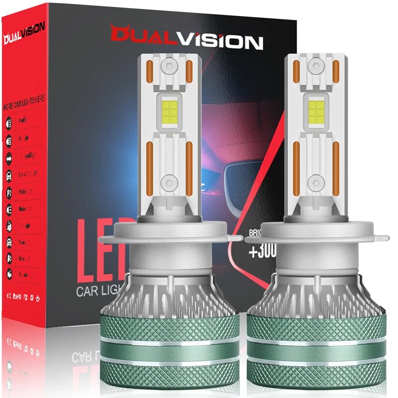 Dualvision K5C H7 H4 H11 Светодиодные фары 5570 CSP H1 H3 H8 H9 9005 HB3 9006 HB4 9012 HIR2 H1