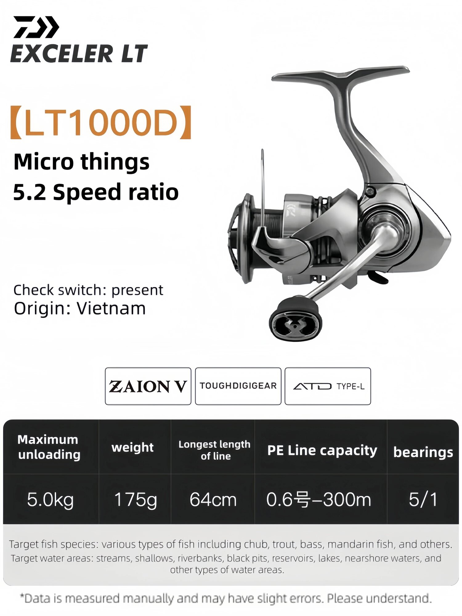 DAIWA EXCELER LT 1000D безынерционная катушка