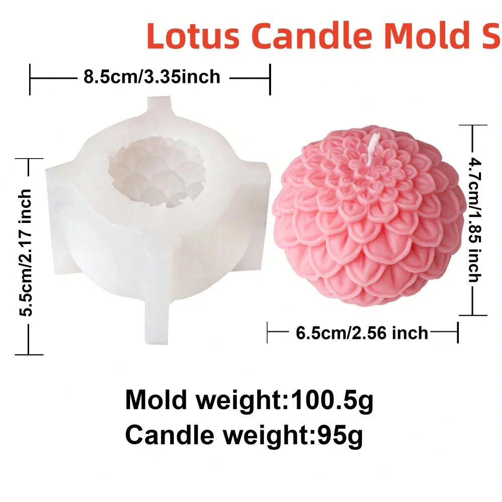 Силиконовая форма для свечей цветок Lotus Candle Mold S