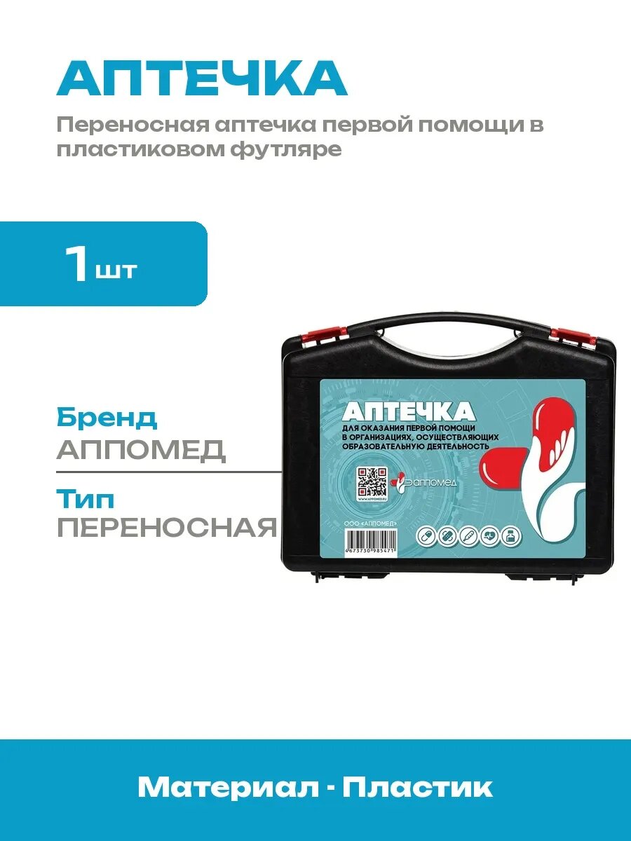 Аптечка для детского сада первая помощь в пластиковом кейсе