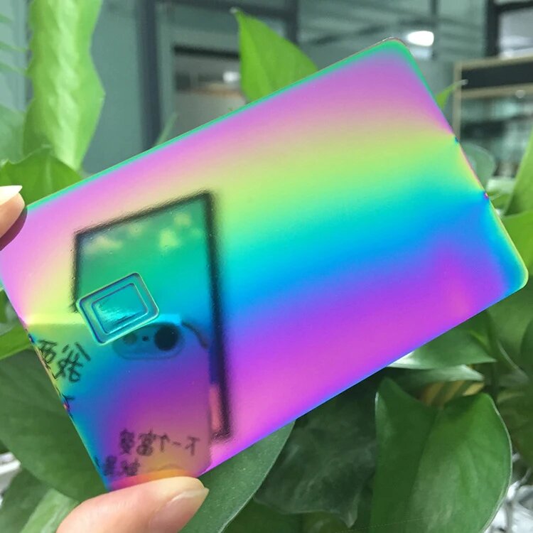 Металлическая визитная карточка 4442 черного цвета Mirror colorful