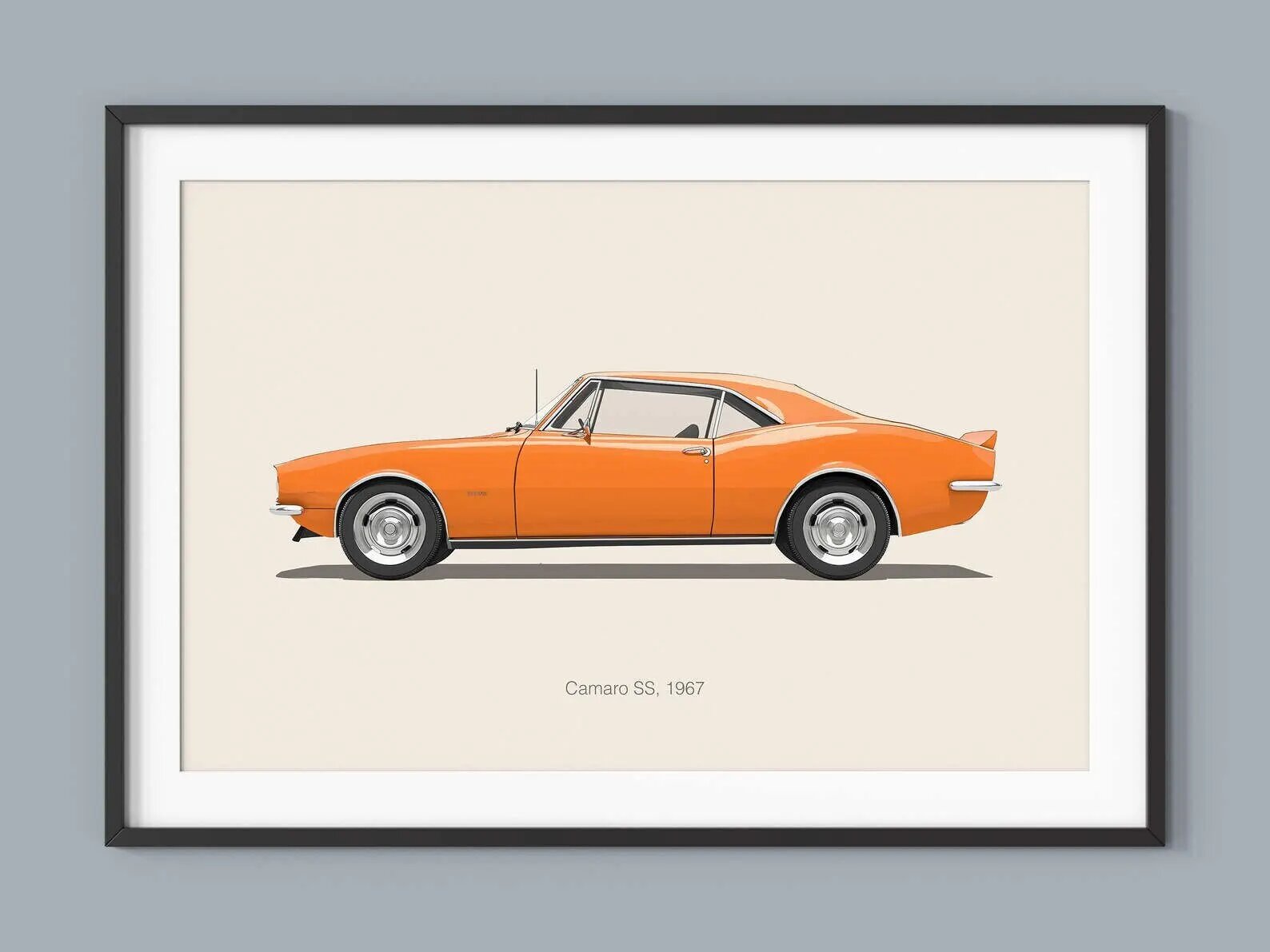 Плакат 911 Турбо Ретро Автомобили для детской комнаты Оранжевый, M, 30X40CM No Frame