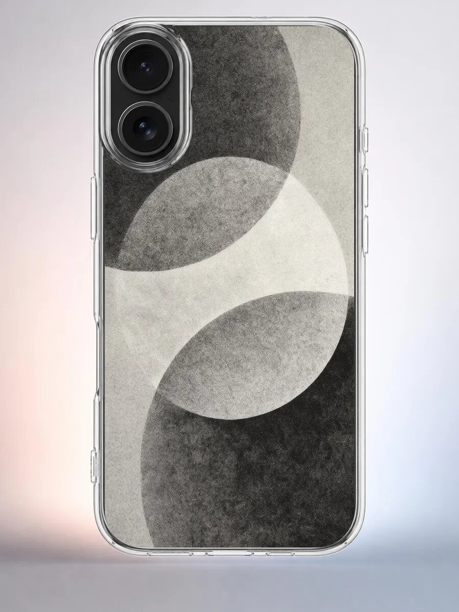 Чехол iPhone 16 круги пуантилизм силиконовый