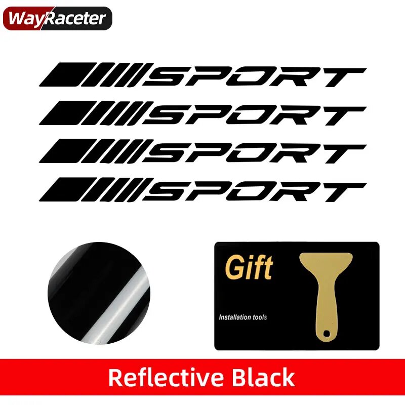 4 шт. стикеры на дверную ручку AMG, Спортивная наклейка для Mercedes Benz A C E CLA Reflective black