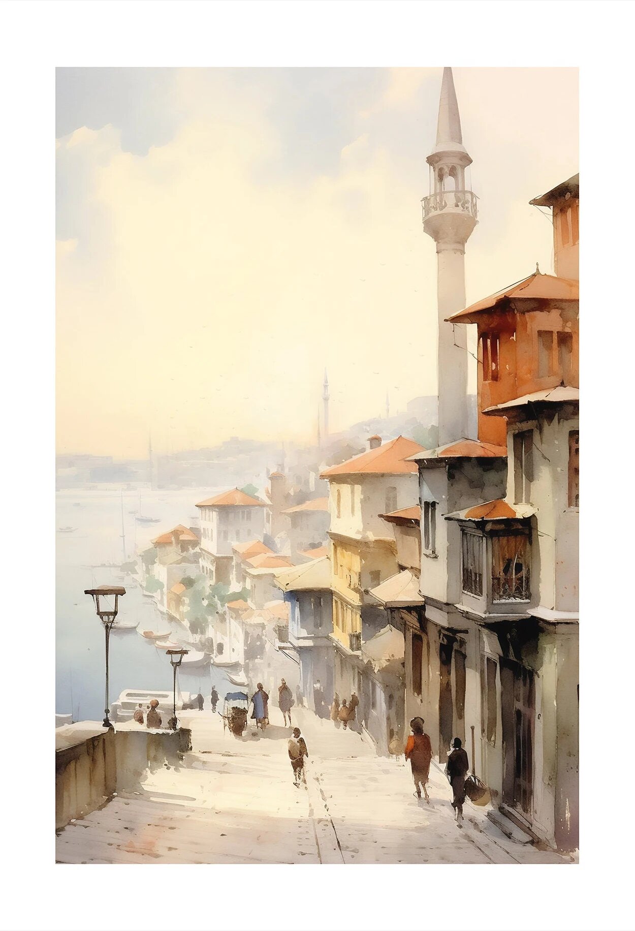 Пейзаж "Стамбул" на холсте, 20x30см, цвет 20, без рамки