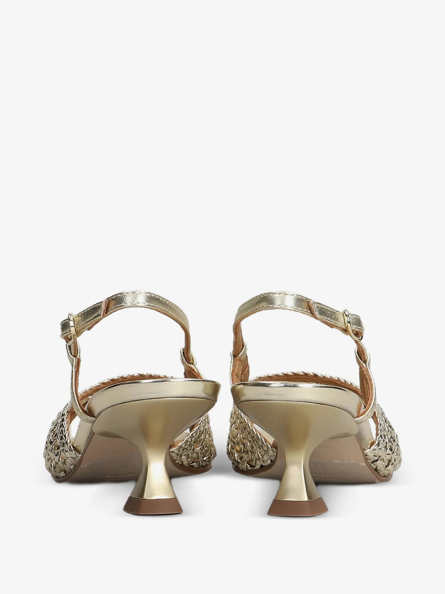 Сандалии Pedro Miralles Woven slingback heeled sandals, размер 41, золотистый — фото 1