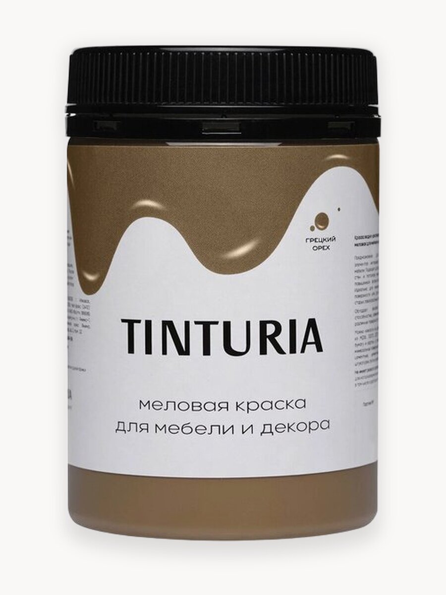 Краска для мебели и декора меловая TINTURIA матовая без запаха Грецкий орех 0,35 кг