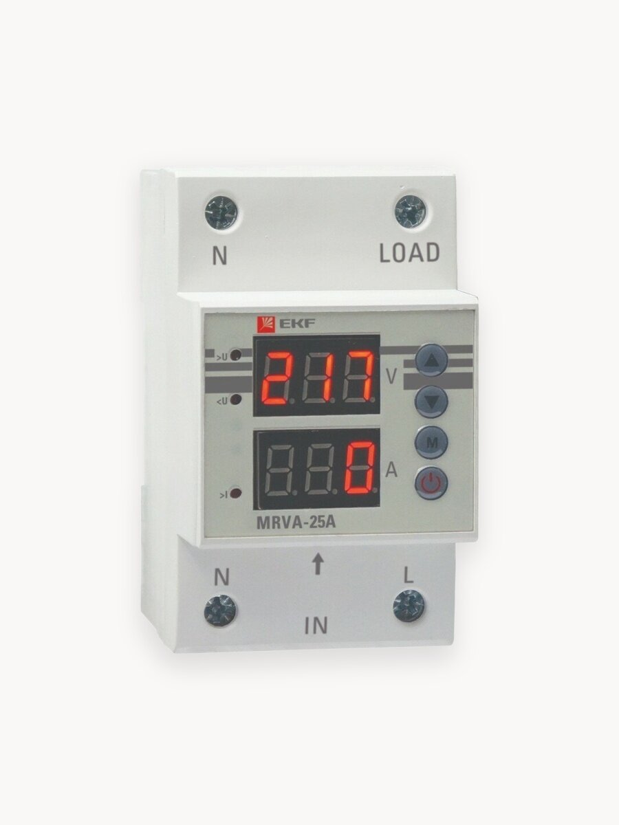 Реле напряжения и тока EKF PROxima с дисплеем MRVA 40A 230В до 8800Вт