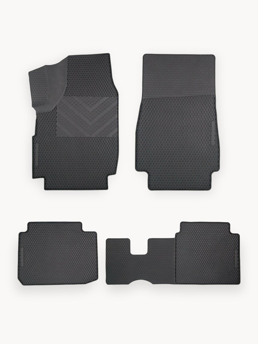 Коврики Автодрайвер для ВАЗ Niva Нива 2121 соты резиновые с бортом