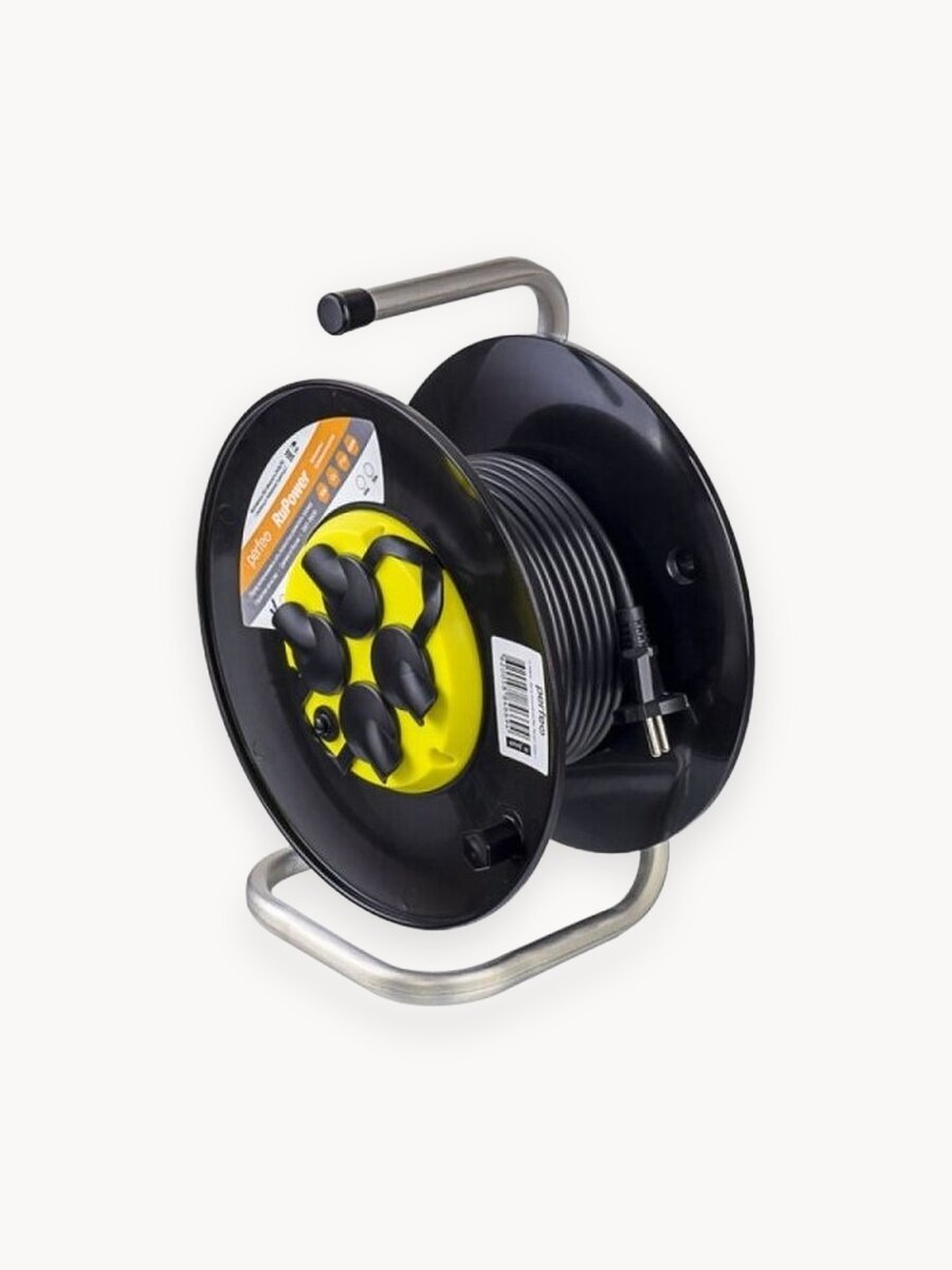 Удлинитель на катушке Perfeo RU POWER без заземления 20м 4гн с т/з 10А ПВС 2х1 IP44 (РБК16)