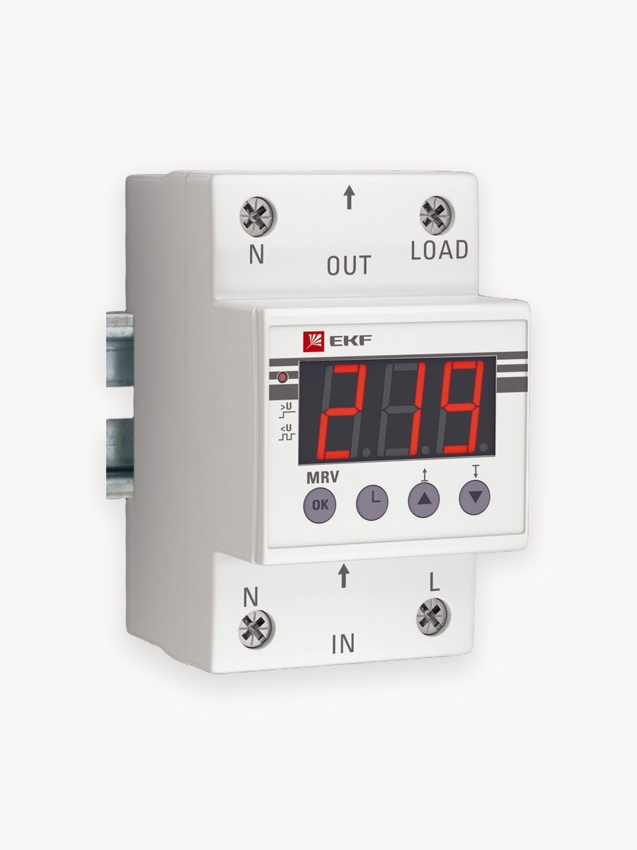 Реле напряжения EKF PROxima с дисплеем MRV 50A 230В до 11000Вт