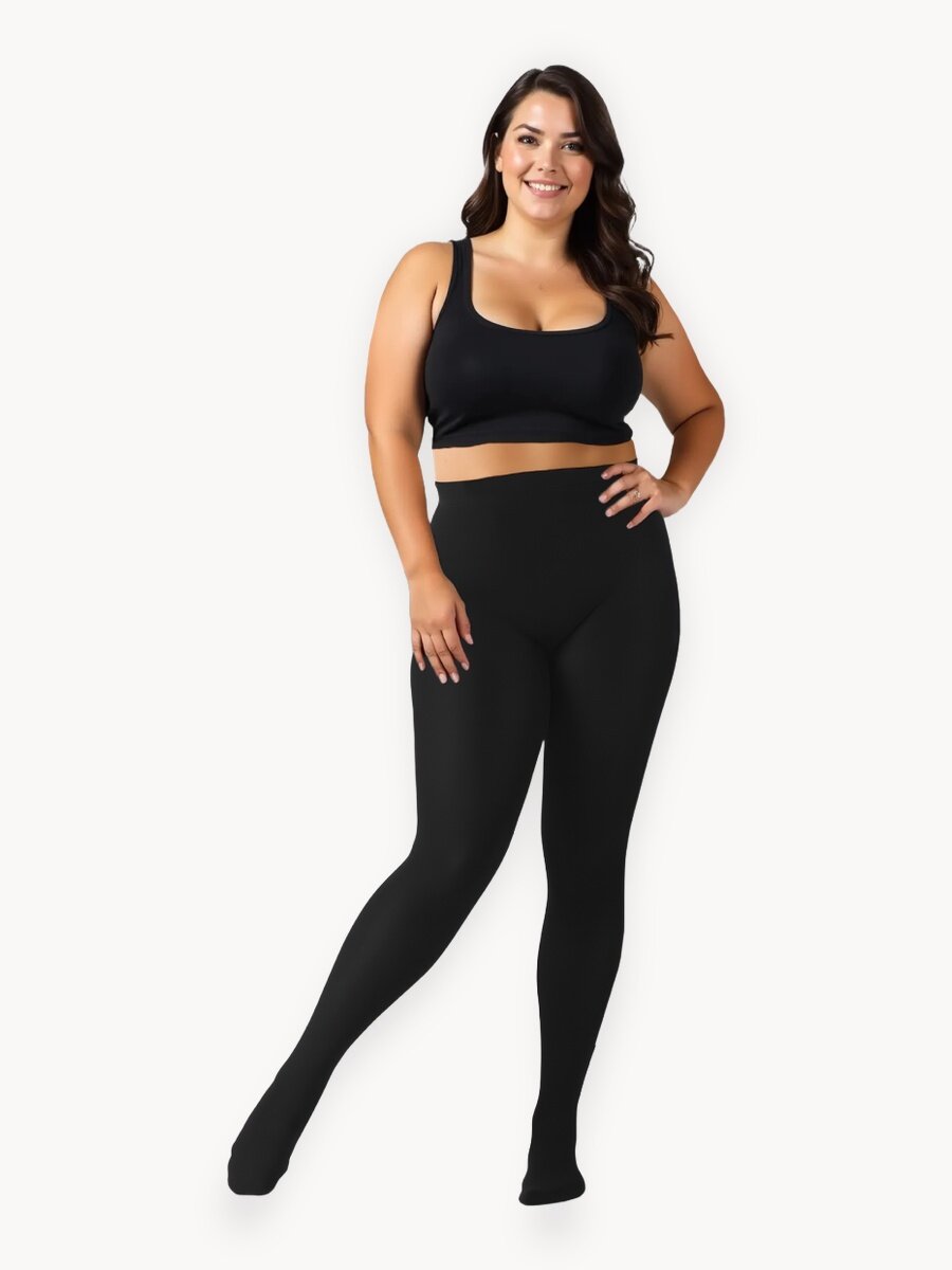 Колготки теплые с начесом 300 den/большие размеры