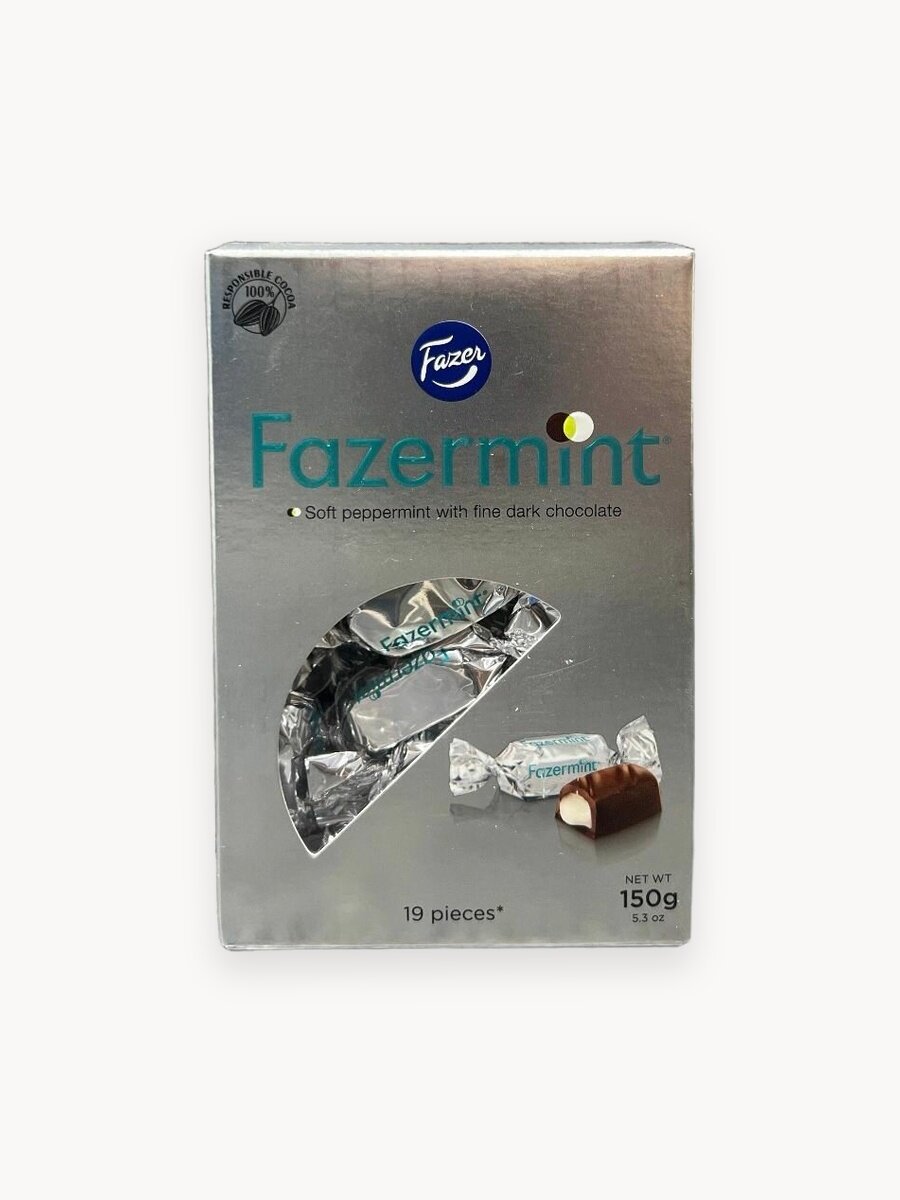 Конфеты Fazer Fazermint Tемный шоколад с мятной начинкой 150 гр.