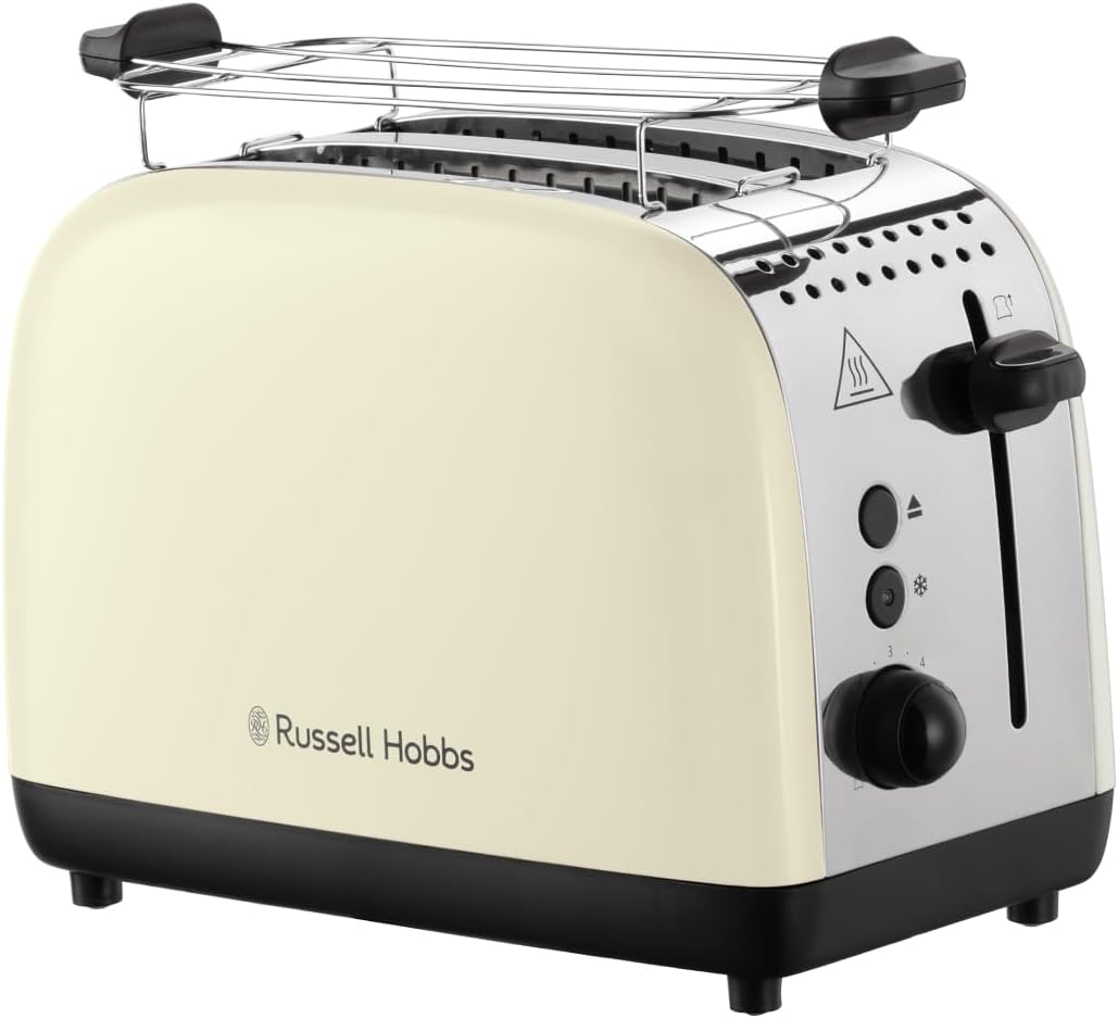 Тостер Russell Hobbs, на 2 ломтика, 1670 Вт, из нержавеющей стали, кремовый, Colors Plus 26551-56