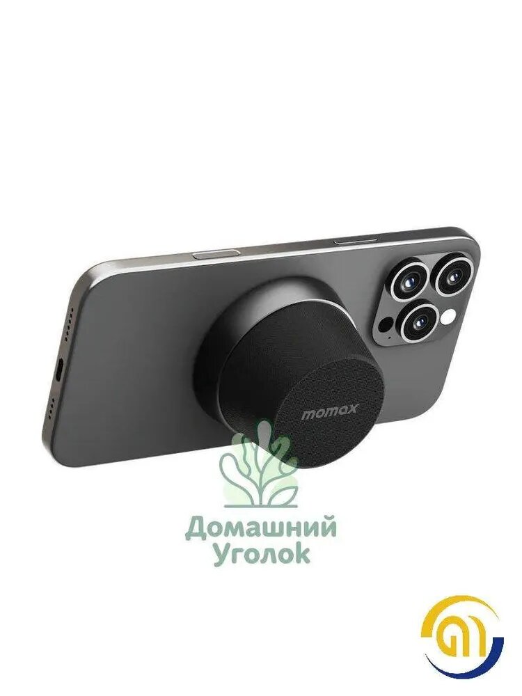 Беспроводная портативная магнитная колонка MOMAX 1-Vibe Go с функцией MageSafe (черная)