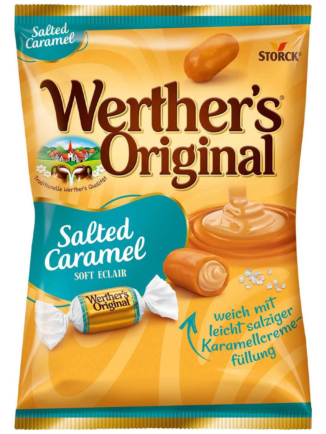 Конфеты Werther's Soft Caramels Salted Caramel Cream, мягкая соленая карамель, 180 г (из Финляндии)