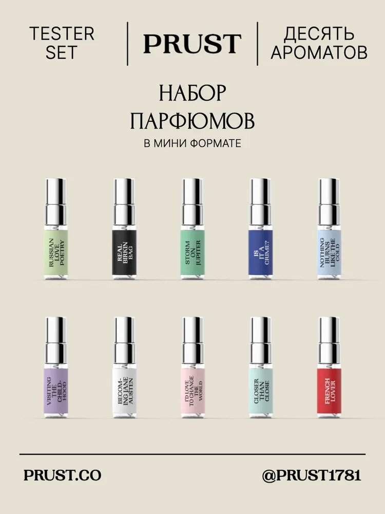 Набор парфюмов PRUST (в мини формате / 10 ароматов) 10х3мл