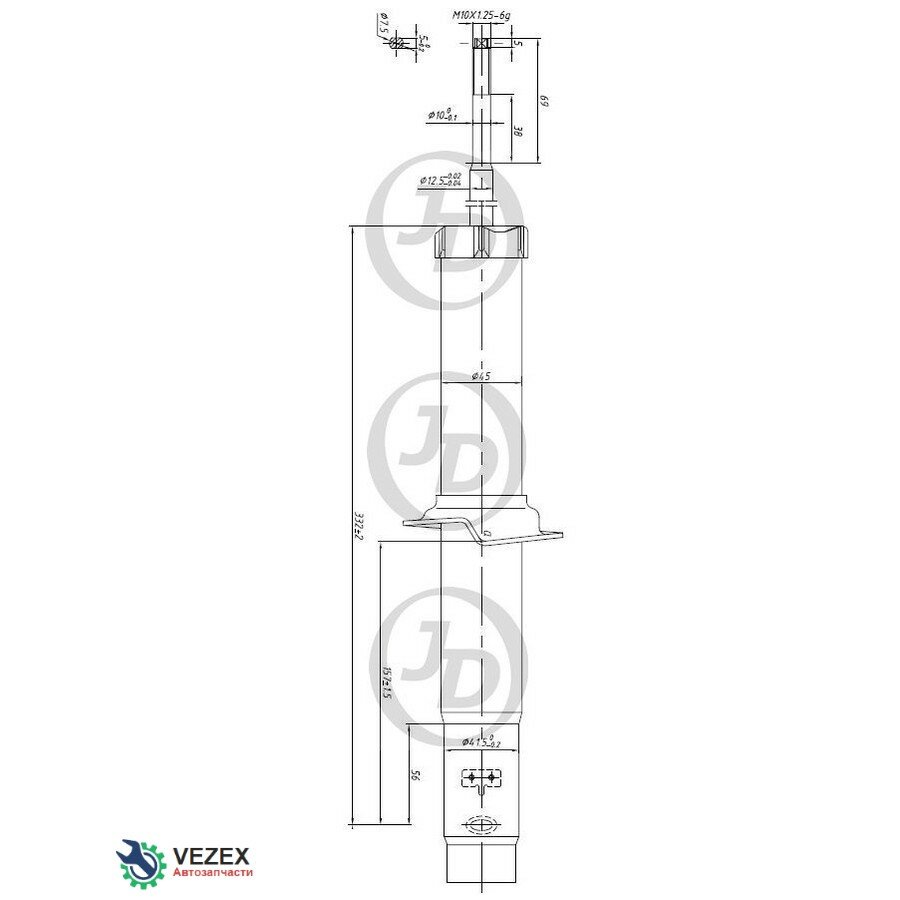 JUST DRIVE JAA0090 Амортизатор газомасляный передний /341255/