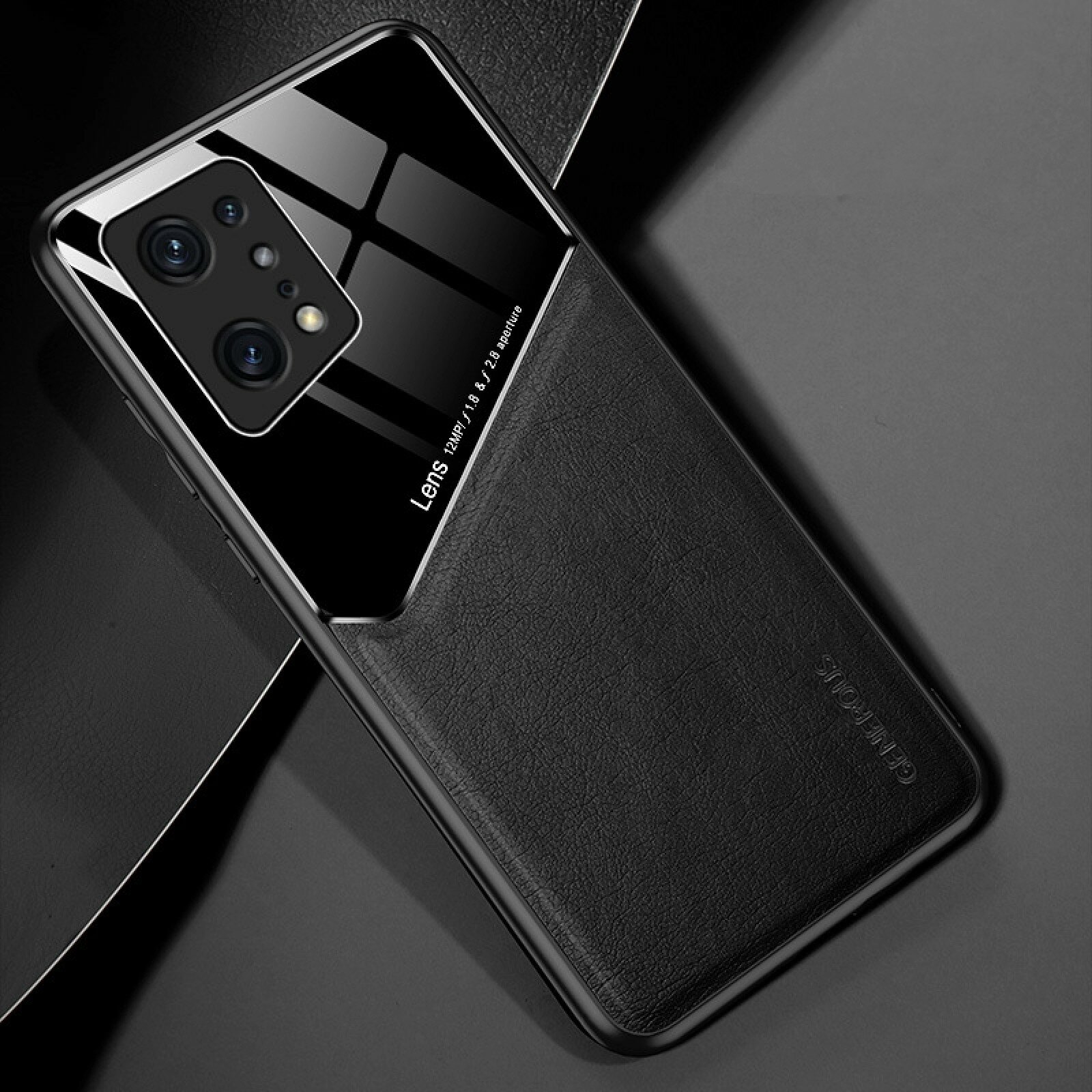 Чехол MyPads Generoso для Realme 10 Pro из силикона с эко-кожей и оргстеклом, магнит для авто-держателя