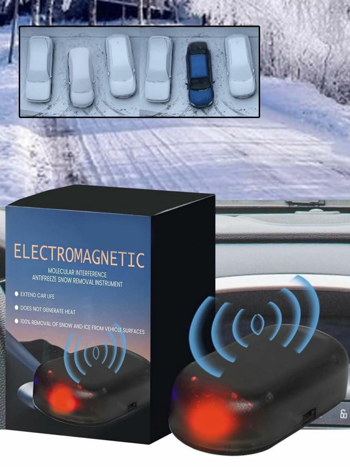 Электромагнитный скребок для льда USB-зарядка беспроводной — быстрое снятие льда, антиобледенение лобового стекла