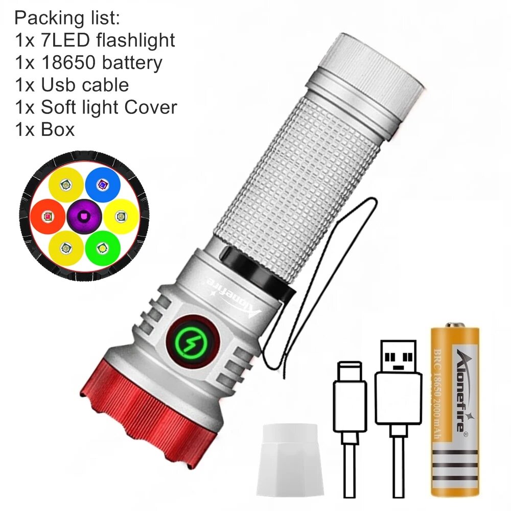 Alonefire X79 Многофункциональный Фонарь 7 LED Алюминиевый Черный